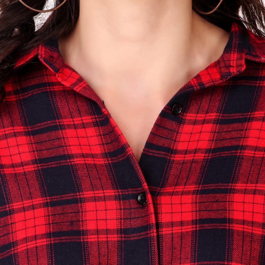 Red & Navy Blue Check Flannel Shirt – LA CHIC PICK