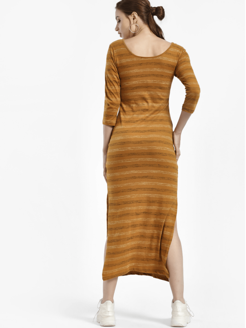 Lucy Mustard Blur Stripe Bodycon Dress – LA CHIC PICK