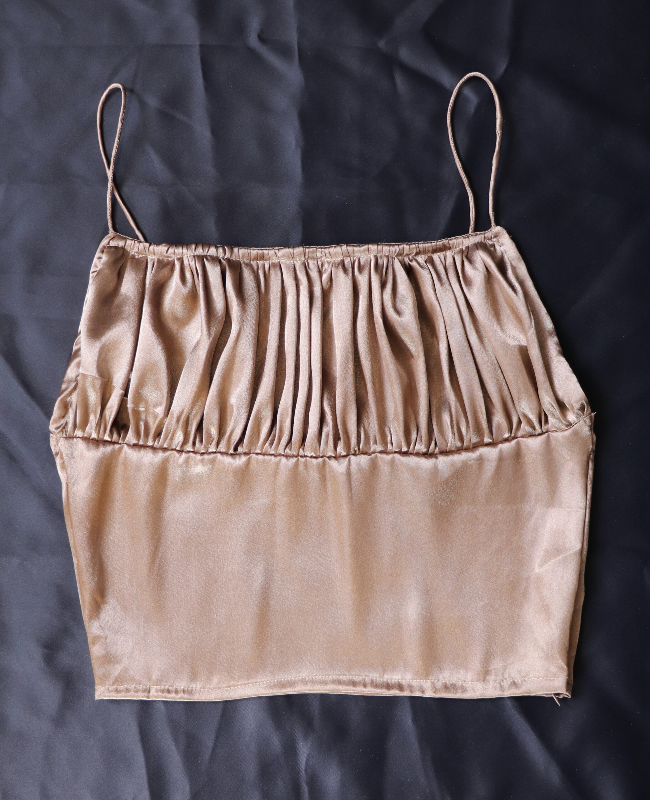 Copper Satin Ruched Bust Cami Crop Top – LA CHIC PICK