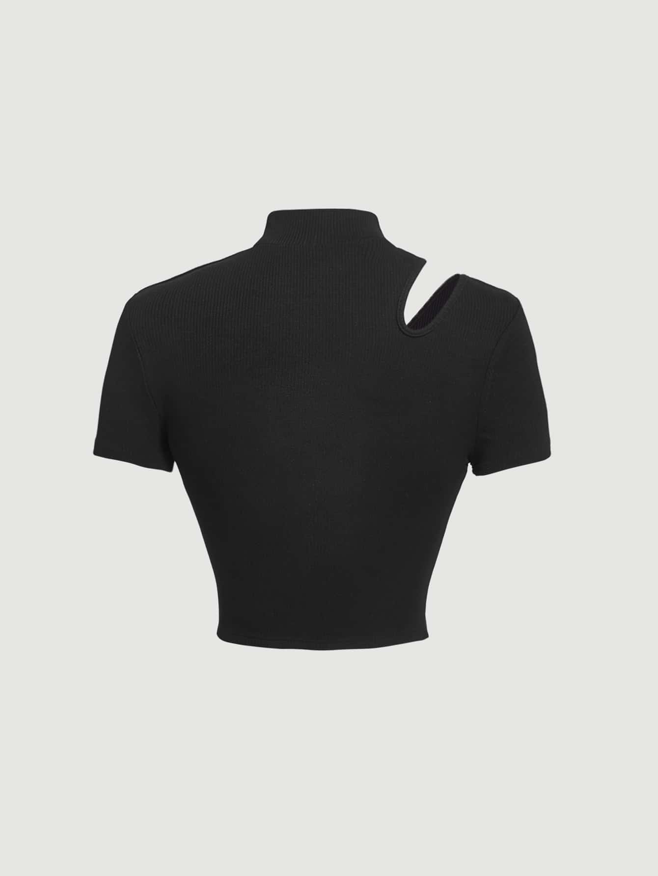 Aria Black Cutout Crop Top LA CHIC PICK