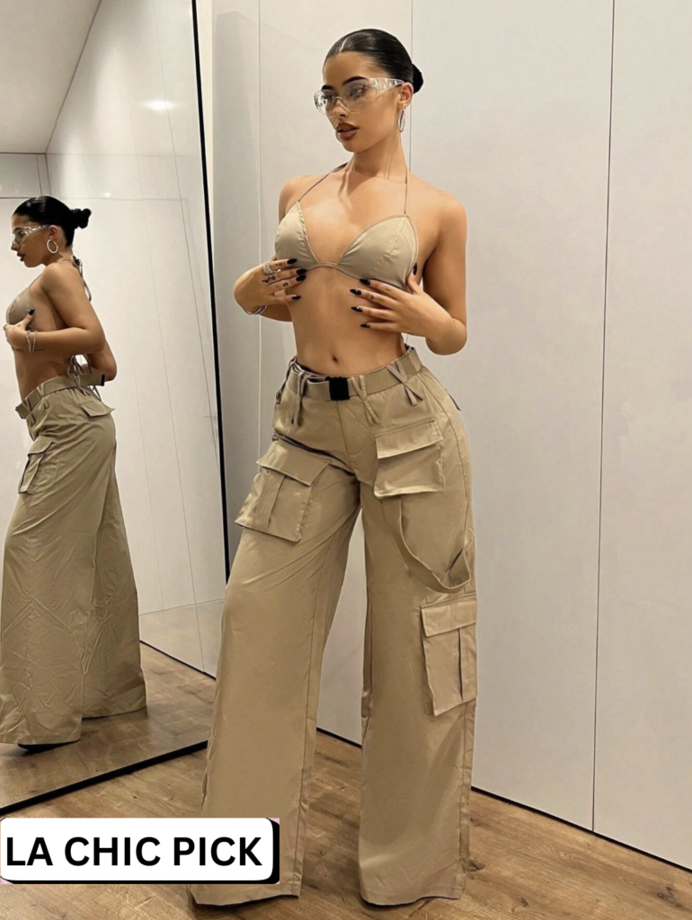 Becca Khaki Oversized Cargo Pants – LA CHIC PICK